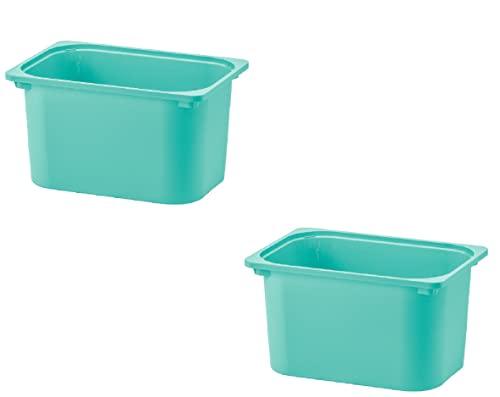 TROFAST Storage Box, Turquoise, 16 ½x11 ¾x9 " Stackable Open Containers/Bins for TROFAST Frames Pack of 2