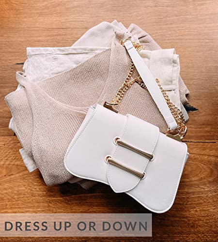 Before & Ever Mini White Shoulder Bag - Small Purse Mini Tote - Small Shoulder Bags for Women - Small White Clutches Purse Bag - White Clutch Handbag - Women's Trendy Cute Purses Hand Bags