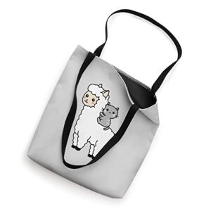 Funny Cute Llama Cat Best Friends Tote Bag