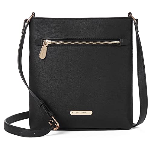 BOSTANTEN Crossbody Bags for Women Designer Cell Phone Multi Pockets Cross Body Purses Shoulder Handbags Ladies Black