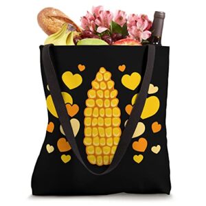 Corn on the Cob Cute Corn With Hearts for Corn Lover Tote Bag