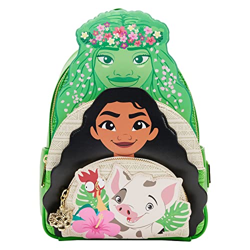 Loungefly Disney Moana & Friends Trio Womens Double Strap Shoulder Bag Mini Backpack Purse