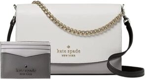 kate spade carson convertible crossbody handbag with card case (nimbus grey)