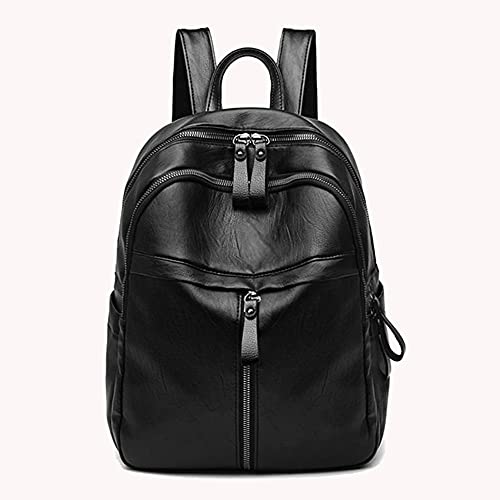 Fashion Women PU Leather Solid Color Shoulder Bag Backpack Casual Travel Ladies Large Capacity Handbags Student Schoolbags