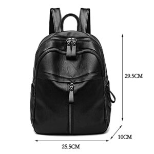 Fashion Women PU Leather Solid Color Shoulder Bag Backpack Casual Travel Ladies Large Capacity Handbags Student Schoolbags