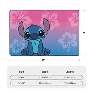 KLGB Large Anime Rug Little Blue Monster Rug for Stitch, Non-Slip Bathroom Rugs, Kitchen Rugs Velvet Carpet Floor Mat Rugs for Bedroom (Little Blue Monster 4, 36"x24")