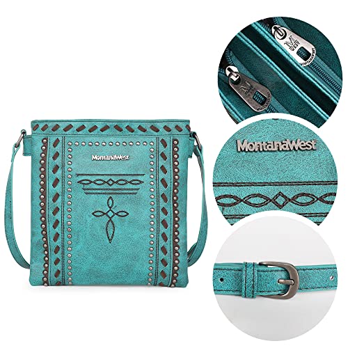 Montana West Whipstitch Collection Western Purses for Women Crossbody Bags Over Shoulder Purse MW1124G-9360TQ+W