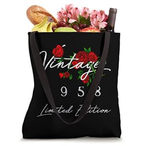 65 Year Old Gifts Vintage 1958 65th Men Women 65th Birthday Tote Bag