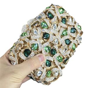 Ladies Elegant Olive Evening Bags and Clutches for Women Formal Party Crystal Clutch Purse Wedding Party Handbag Purse Gold M