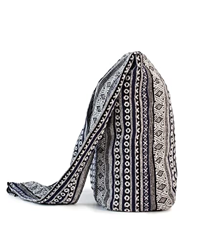 Delrosaria Bohemian Hippie Crossbody Bag Hobo Sling Bag Cotton Messenger Shoulder Bags