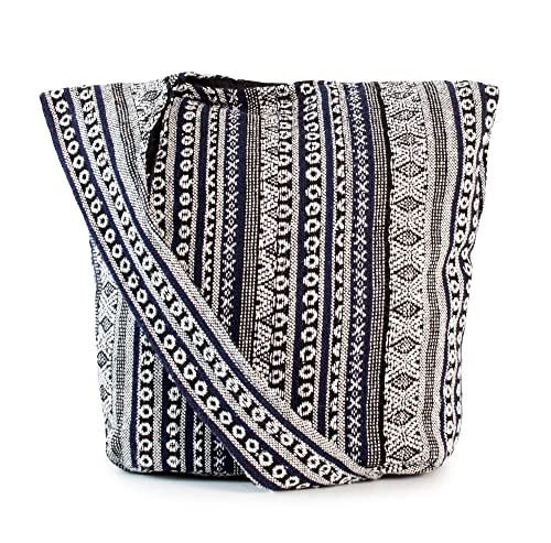 Delrosaria Bohemian Hippie Crossbody Bag Hobo Sling Bag Cotton Messenger Shoulder Bags