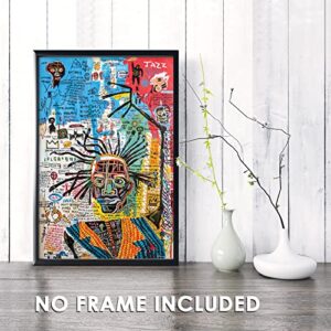 Maybort Poster Print Wall Decor 16"x24" Basquiat for Living Room Art Home Decoration