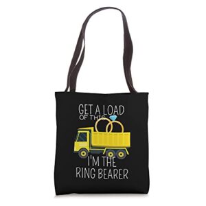 kids junior wedding party truck kids ring bearer tote bag