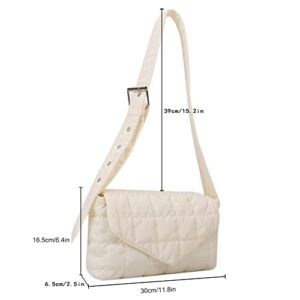 Juoxeepy Puffer Crossbody Bag for Women Puffy Purse Quilted Puffer Bag Padded Satchel Purse Lightweight Puffer Shoulder Bag