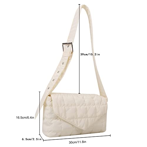 Juoxeepy Puffer Crossbody Bag for Women Puffy Purse Quilted Puffer Bag Padded Satchel Purse Lightweight Puffer Shoulder Bag