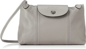 longchamp le pliage cuir small crossbody leather shoulder bag grey