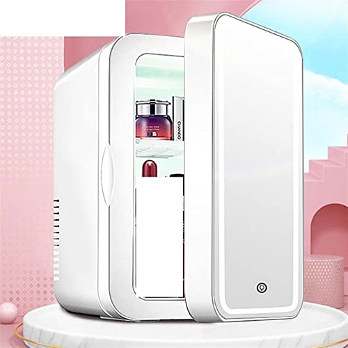 HESNDxbx Mini Fridge Beauty Refrigerator Skin Care Cosmetics Facial Mask Refrigerator Household with Mirror LED Mini 8L Dormitory Mini Refrigerator