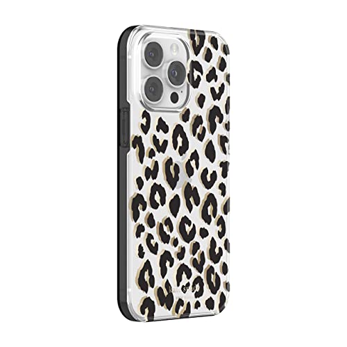 kate spade new york Protective Hardshell Case Compatible with Apple iPhone 14 Pro Max - City Leopard Black [KSIPH-225-CTLB]