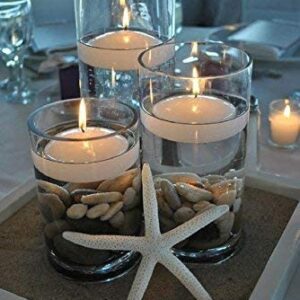 CIPHANDS 10 Hour Floating Candles, 3'' White Unscented Dripless Wax Discs, for Cylinder Vases, Centerpieces at Wedding, Party, Pool, Holiday (24 Set)