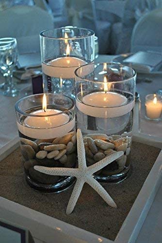 CIPHANDS 10 Hour Floating Candles, 3'' White Unscented Dripless Wax Discs, for Cylinder Vases, Centerpieces at Wedding, Party, Pool, Holiday (24 Set)