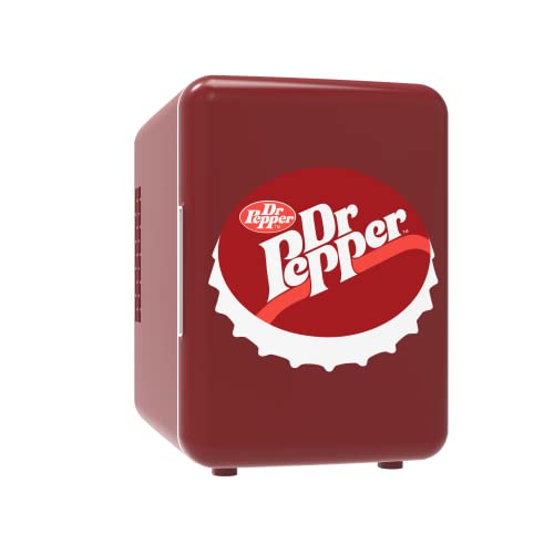 CURTIS MIS153DRP Dr. Pepper Retro Mini Portable Compact Personal Fridge Cooler, 4 Liter Capacity, 6 Cans & Cooluli Retro Coca-Cola Mini Fridge for Bedroom - 4L/6 Can 12V Portable