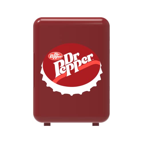 CURTIS MIS153DRP Dr. Pepper Retro Mini Portable Compact Personal Fridge Cooler, 4 Liter Capacity, 6 Cans & Cooluli Retro Coca-Cola Mini Fridge for Bedroom - 4L/6 Can 12V Portable