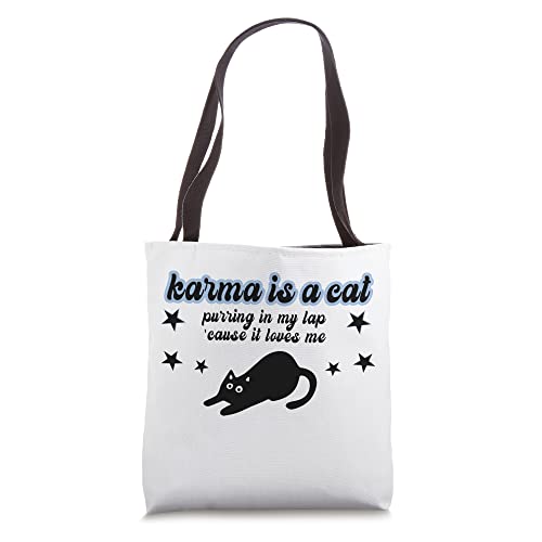 karma is a cat karma Cat Lovers Country Music Tote Bag