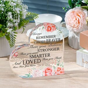 OurWarm Inspirational Gifts for Women, Motivational Quotes Office Desk Decor Cheer Up Gifts for Birthday, Graduate, Anniversary, Christmas, Graduation Gifts for Her, Heart Decorative Signs & Plaques