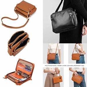 2023 New Crossbody Shoulder Bags And Clutches, Off-Crossbody Leather Shoulder Bags, Purse With Built Multiple Compartments (Black)