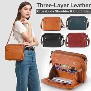 2023 New Crossbody Shoulder Bags And Clutches, Off-Crossbody Leather Shoulder Bags, Purse With Built Multiple Compartments (Black)