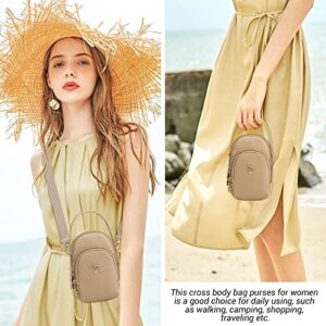 YINHEXI Small Crossbody Bags Purses for Women, Mini Handbag Shoulder Crossbody Bag Cell Phone Purse for Women and Men (Khaki)