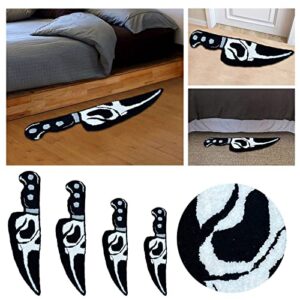 AKWFUNZ Home Mat Scary Knife Shape Creative Horror Printed Design Bed Front Doorway Rug