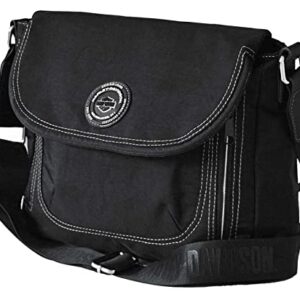 Harley-Davidson Women's Rally Collection Crinkled Nylon Crossbody Purse - Black