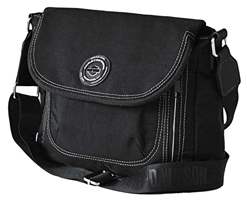 Harley-Davidson Women's Rally Collection Crinkled Nylon Crossbody Purse - Black