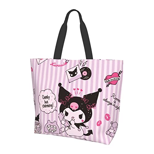 Anime Tote Bag for Women Cute Shopping Bag Kawaii Large Capacity Shoulder Bags Fashion Handbags Storage Bag