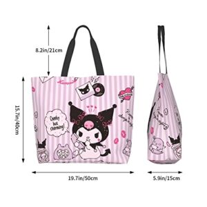 Anime Tote Bag for Women Cute Shopping Bag Kawaii Large Capacity Shoulder Bags Fashion Handbags Storage Bag