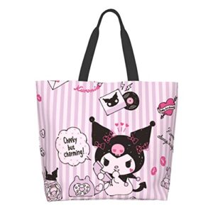 Anime Tote Bag for Women Cute Shopping Bag Kawaii Large Capacity Shoulder Bags Fashion Handbags Storage Bag