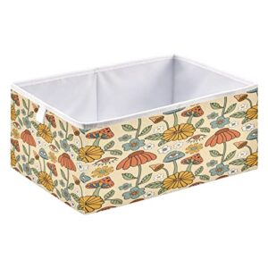 Kigai Mushroom Eyes Cube Storage Bins - 11x11x11 In Large Foldable Storage Basket Fabric Storage Baskes Organizer for Toys, Books, Shelves, Closet, Home Decor