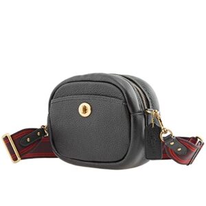 coach black ladies camera pebbled crossbody bag