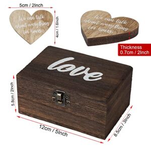 Anniversary Sign Gifts for Her Him, I Love You Because 15 Love Quote Signs, 5th Wood Wedding Anniversary Love Gifts for Wife Husband, Valentines Day Treasure Hunt Gifts for Girlfriend Boyfriend