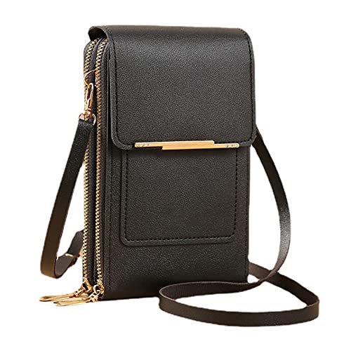 Anti-Theft Leather Bag,Small Crossbody Cell Phone Purse Wallet for Women,Touchscreen Phone Purse Crossbody with Shoulder Strap,RFID Blocking Messenger Shoulder Handbag with Credit Card Slots