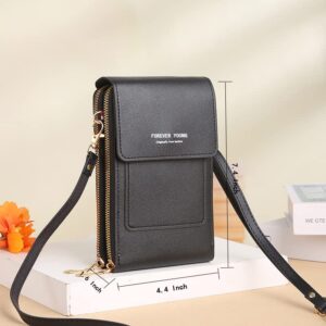 Anti-Theft Leather Bag,Small Crossbody Cell Phone Purse Wallet for Women,Touchscreen Phone Purse Crossbody with Shoulder Strap,RFID Blocking Messenger Shoulder Handbag with Credit Card Slots