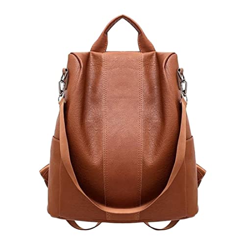 Limited Edition Leather Ladies' Anti-theft Backpack - Schoolbag Versatile Fashion Leisure Soft Leather Backpack (Brown)