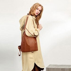 Limited Edition Leather Ladies' Anti-theft Backpack - Schoolbag Versatile Fashion Leisure Soft Leather Backpack (Brown)