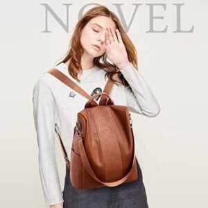 Limited Edition Leather Ladies' Anti-theft Backpack - Schoolbag Versatile Fashion Leisure Soft Leather Backpack (Brown)