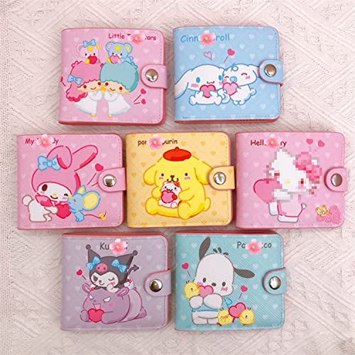 Anime Wallet Cute Purse Men Women Wallet Girls Leather Wallet Cartoon Wallet Anime Merch (daergou bai Wallet)…