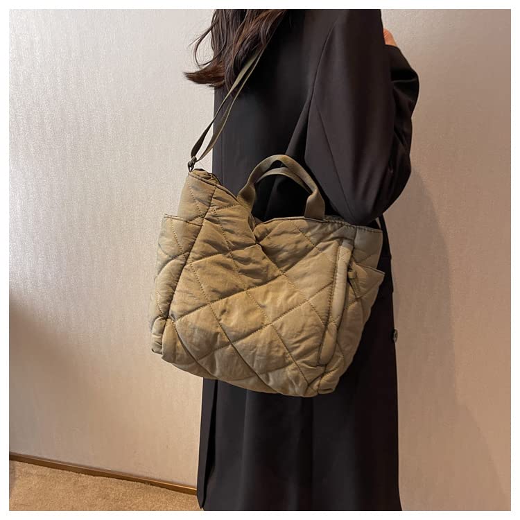 Tote Bag Large Handbag Shoulder Bag Cotton Down Hobo Bag Handbag Chic Crossbody Retro Bag