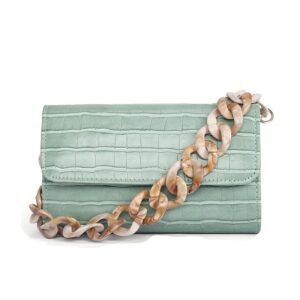 naimo crocodile clutch purses for women snake print leather evening bag shoulder handbag with chunky acrylic chain