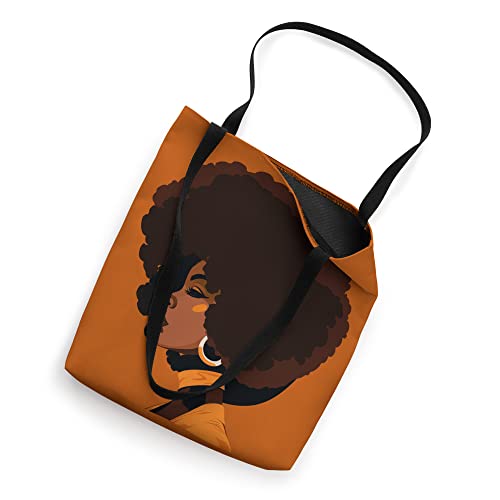 Beautiful African American Silhouette with Afro Tote Bag