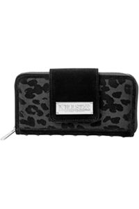 killstar purrfect wallet black zipper goth flocked leopard print goth punk